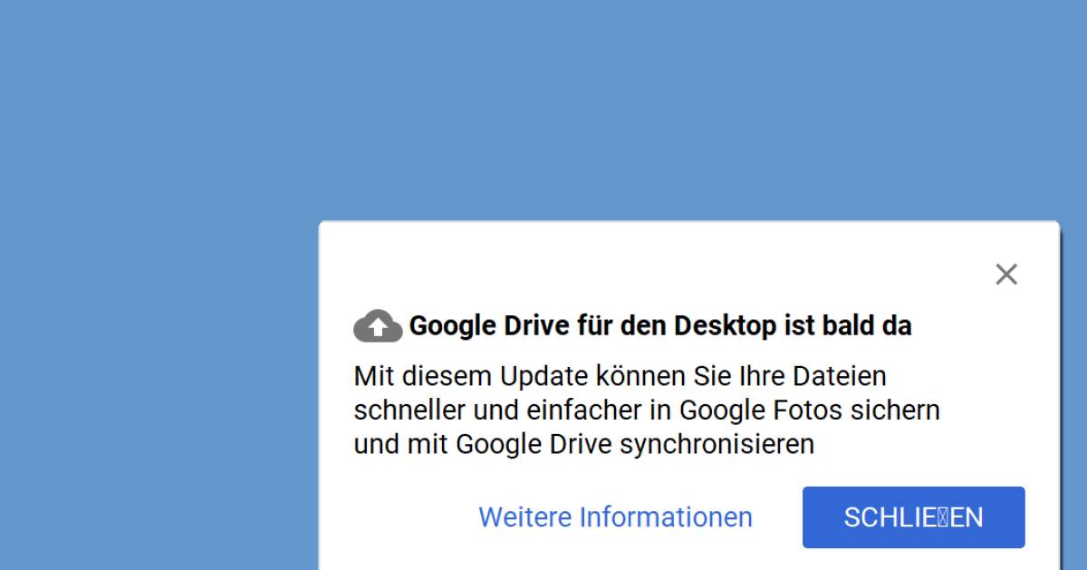 Google Back-up & Sync nervt täglich mit Drive-Meldung – und schwierigem Upgrade - pctipp.ch