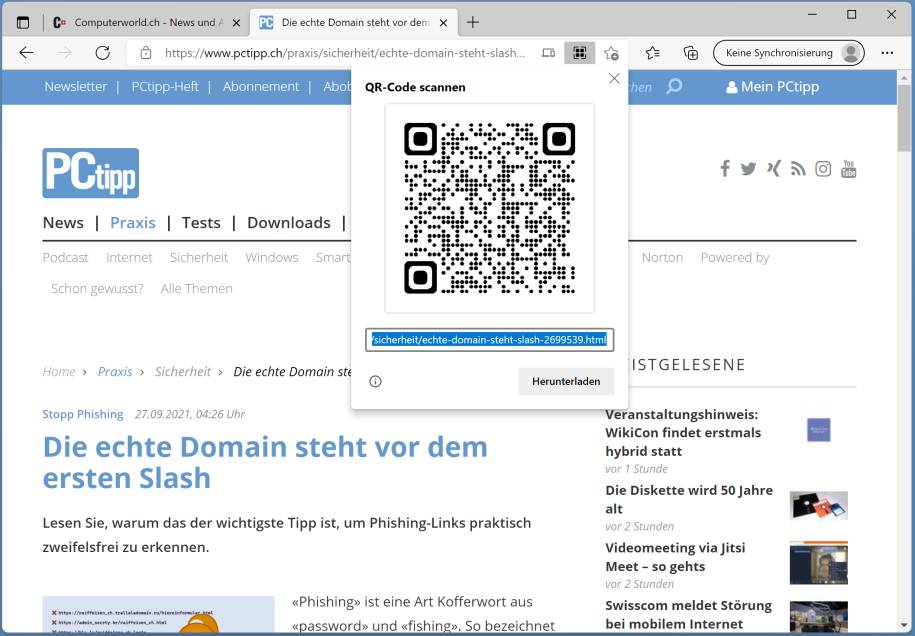 Chrome und Edge: Zu einem Weblink einen QR-Code erstellen, teilen oder ...