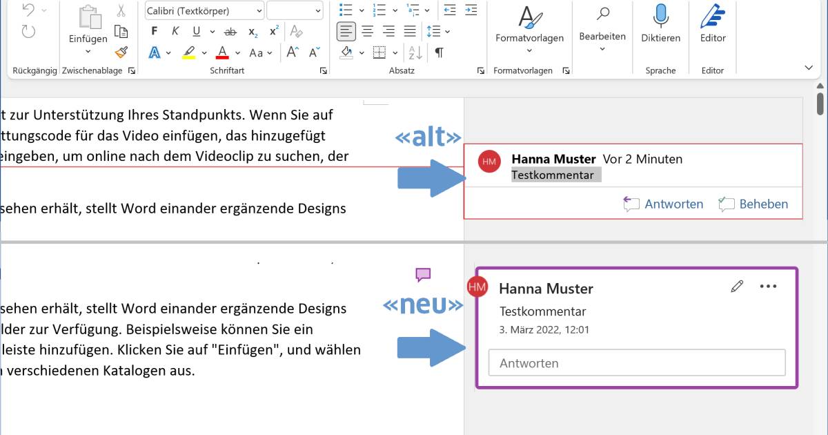 Microsoft irritiert User mit neuer Word-Kommentarfunktion - pctipp.ch
