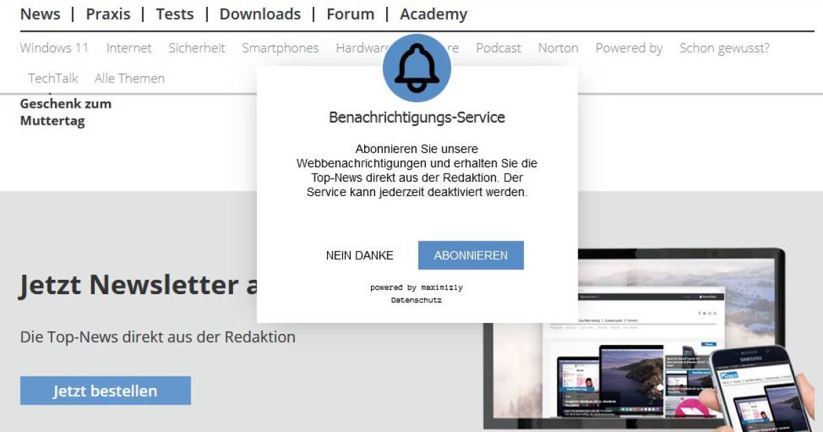So nutzen Sie PCtipp-Web-Push, den neuen Benachrichtigungs-Service vom ...