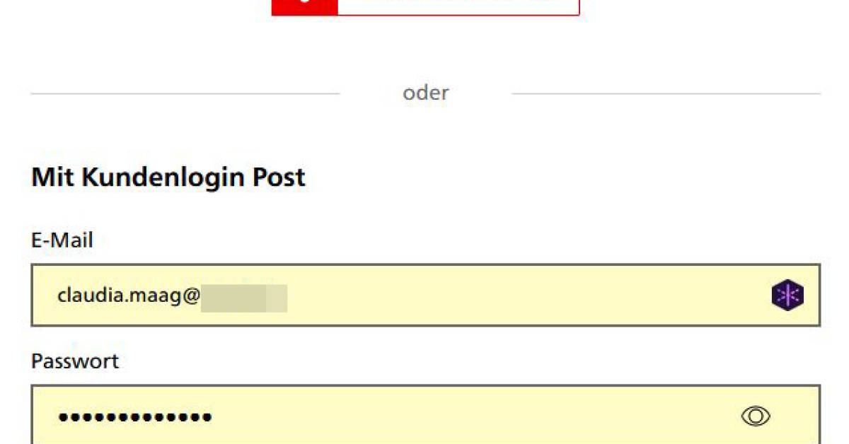 Post-Kunden können sich künftig nur noch mit SwissID-Login anmelden ...