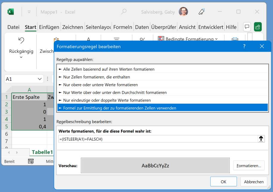 Excel: Welches «leer» meinen Sie bei der bedingten Formatierung? - pctipp.ch