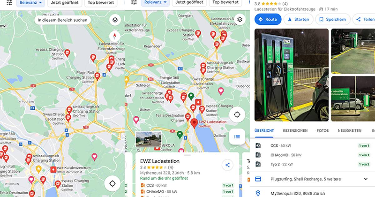 Google Maps: Elektro-Ladestation finden – so gehts - pctipp.ch