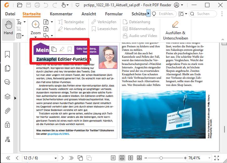 Foxit Reader: Der Befehl «Hervorheben» ist ausgegraut - pctipp.ch