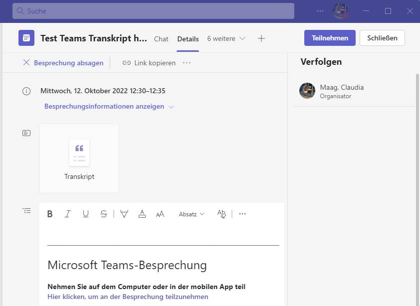 Microsoft Teams: Transkription verwenden – so gehts - pctipp.ch