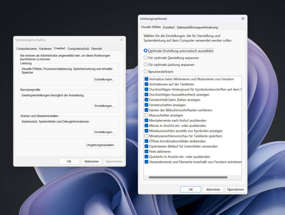 Windows 11: So schalten Sie die visuellen Effekte ab/um - pctipp.ch