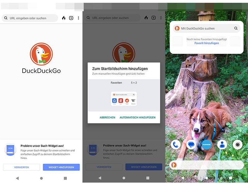DuckDuckGo: Such-Widget zum Startbildschirm hinzufügen - pctipp.ch