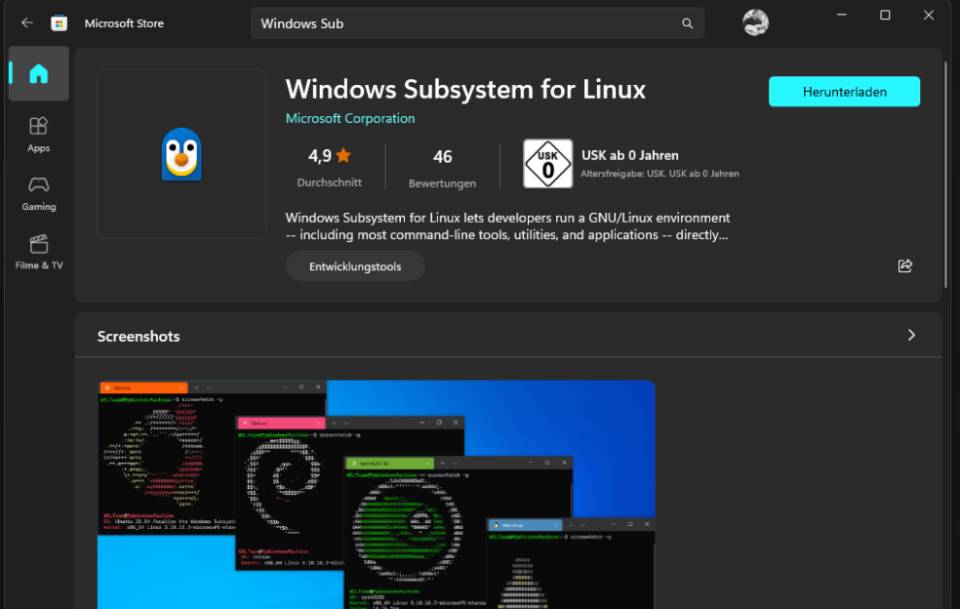 Windows Subsystem für Linux im Microsoft Store - pctipp.ch