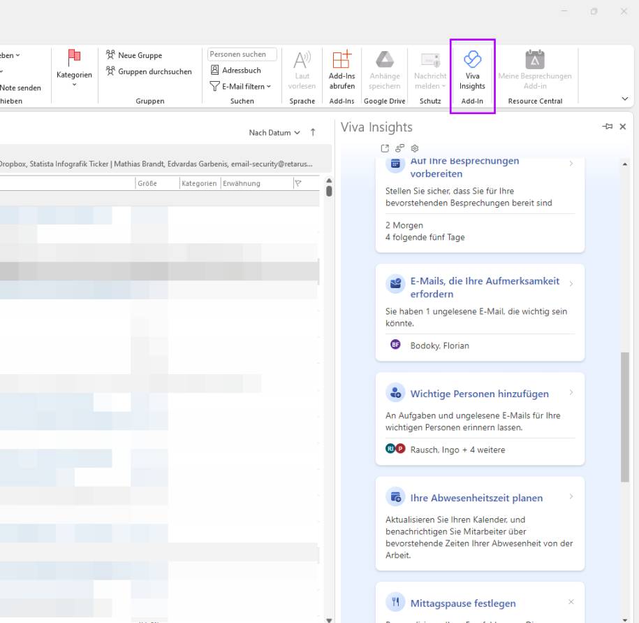 Outlook 365/Teams: Viva Insights verwenden - so gehts - pctipp.ch