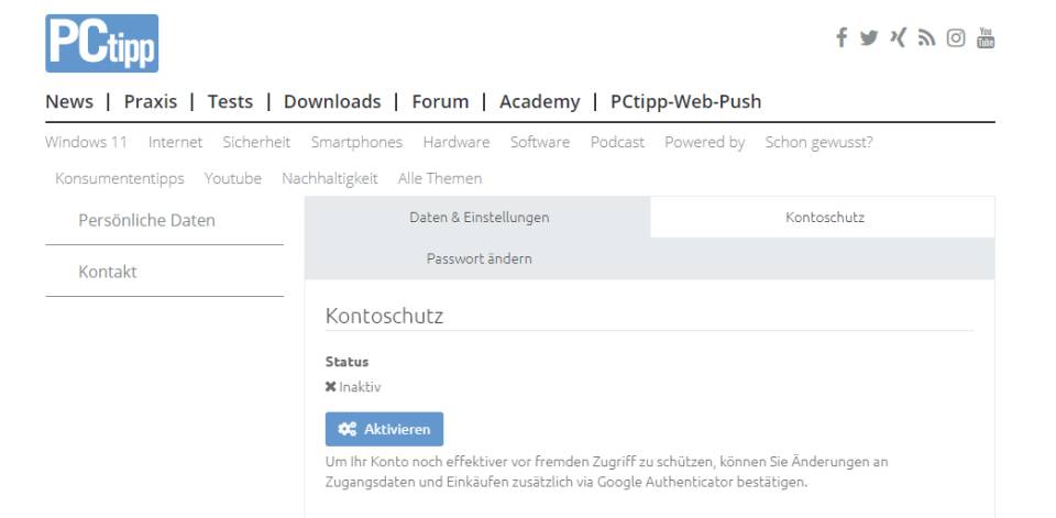 2FA für das PCtipp-Login aktivieren – so gehts - pctipp.ch