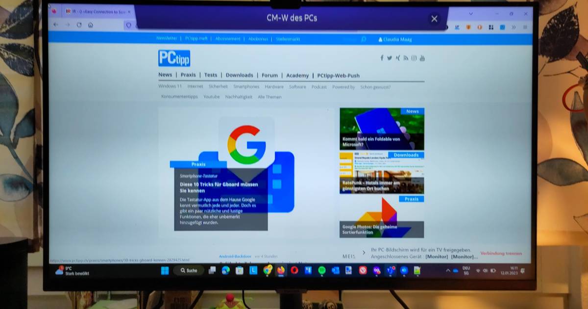 Windows-Laptop mit Samsung-Smart-Monitor kabellos verbinden - pctipp.ch
