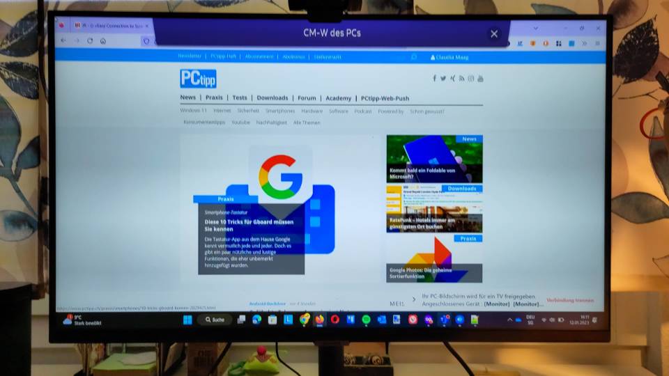 Windows-Laptop mit Samsung-Smart-Monitor kabellos verbinden - pctipp.ch