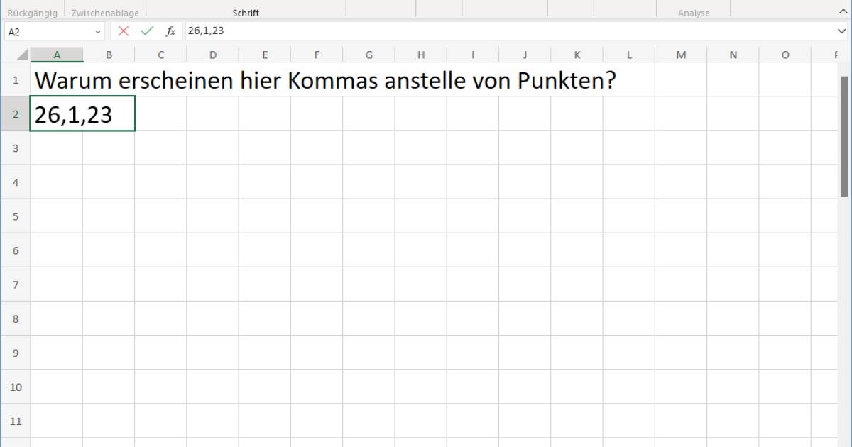 Excel im Browser schreibt Komma statt Punkt - pctipp.ch Excel im Browser schreibt Komma statt Punkt - pctipp.ch