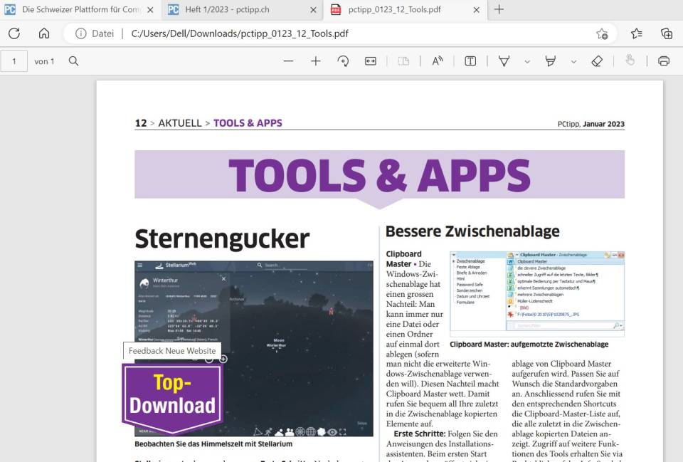 Edge: Den integrierten PDF-Viewer verwenden – so gehts - pctipp.ch