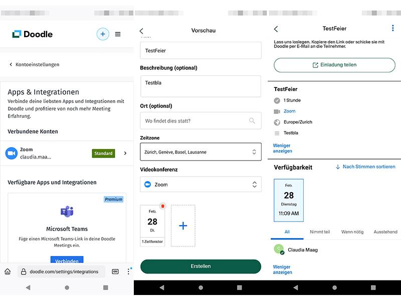 Doodle: Zoom- oder Teams-Link in Meetings einfügen - pctipp.ch