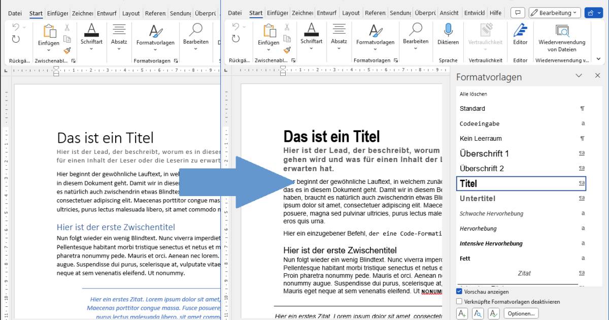 Word: Darum sollten Sie Formatvorlagen benutzen - pctipp.ch