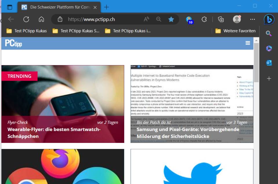 Edge: Den Bing-Button ausblenden – so gehts - pctipp.ch
