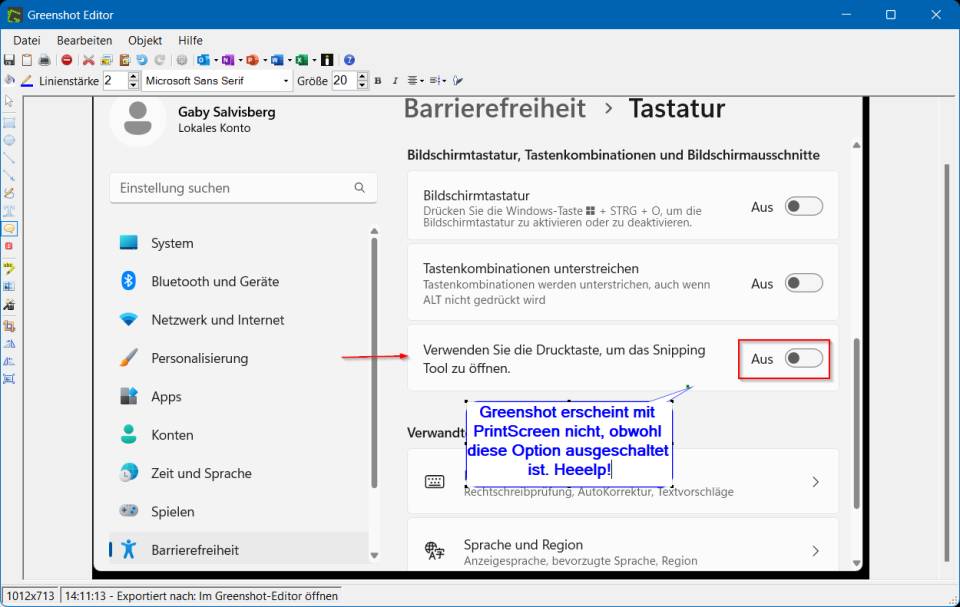 Greenshot-Tastenkombinationen reparieren - pctipp.ch