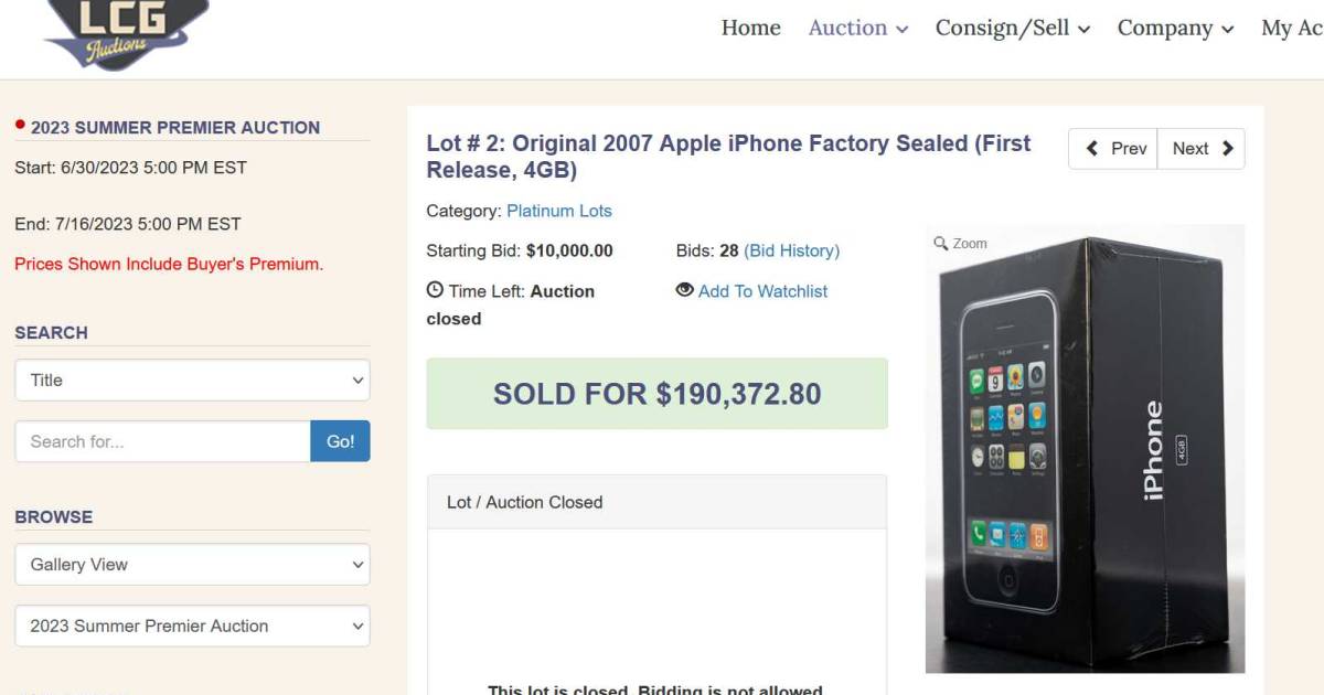 iPhone der ersten Generation für 190'000 US-Dollar versteigert - pctipp.ch