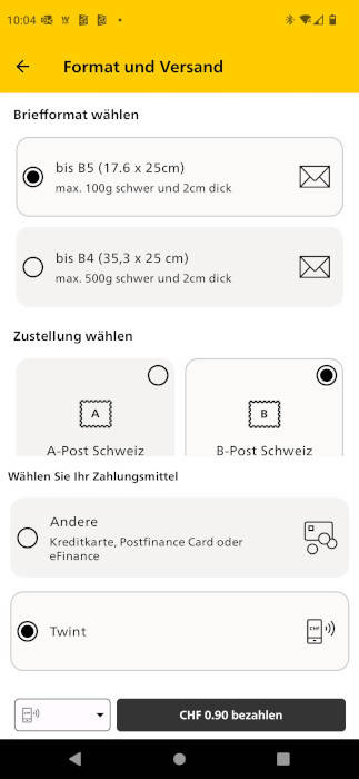 Post-Kunde zahlt via App zu viel für eine Briefmarke - pctipp.ch