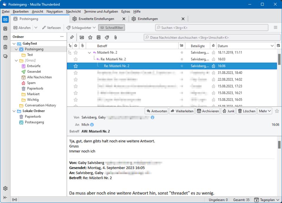 Thunderbird: Mails nie wieder nach Themen gruppieren - pctipp.ch