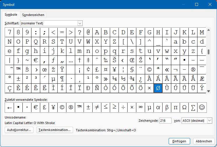 Word/LibreOffice: Durchmesser- oder Durchschnittszeichen - pctipp.ch
