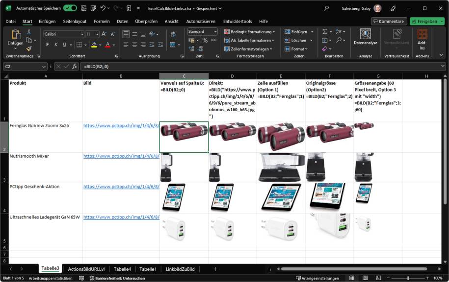 Excel: Coole Bildfunktion - pctipp.ch