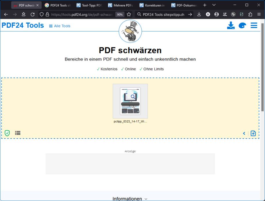 Windows/Linux: Teil eines PDFs verdecken - pctipp.ch